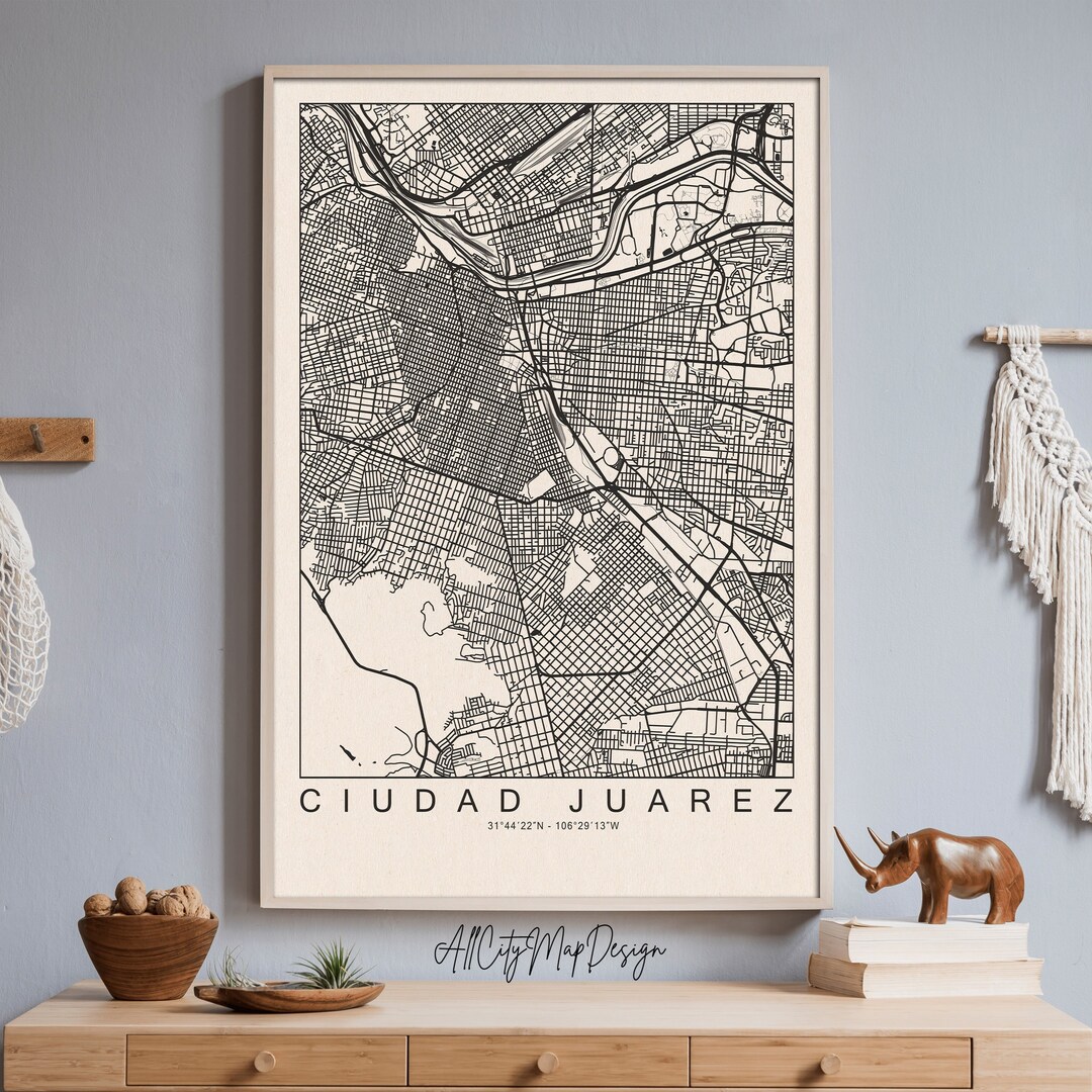 Ciudad Juarez Poster Map, City Travel Print, Poster Print, City Map Travel, Retro Travel Print ...
