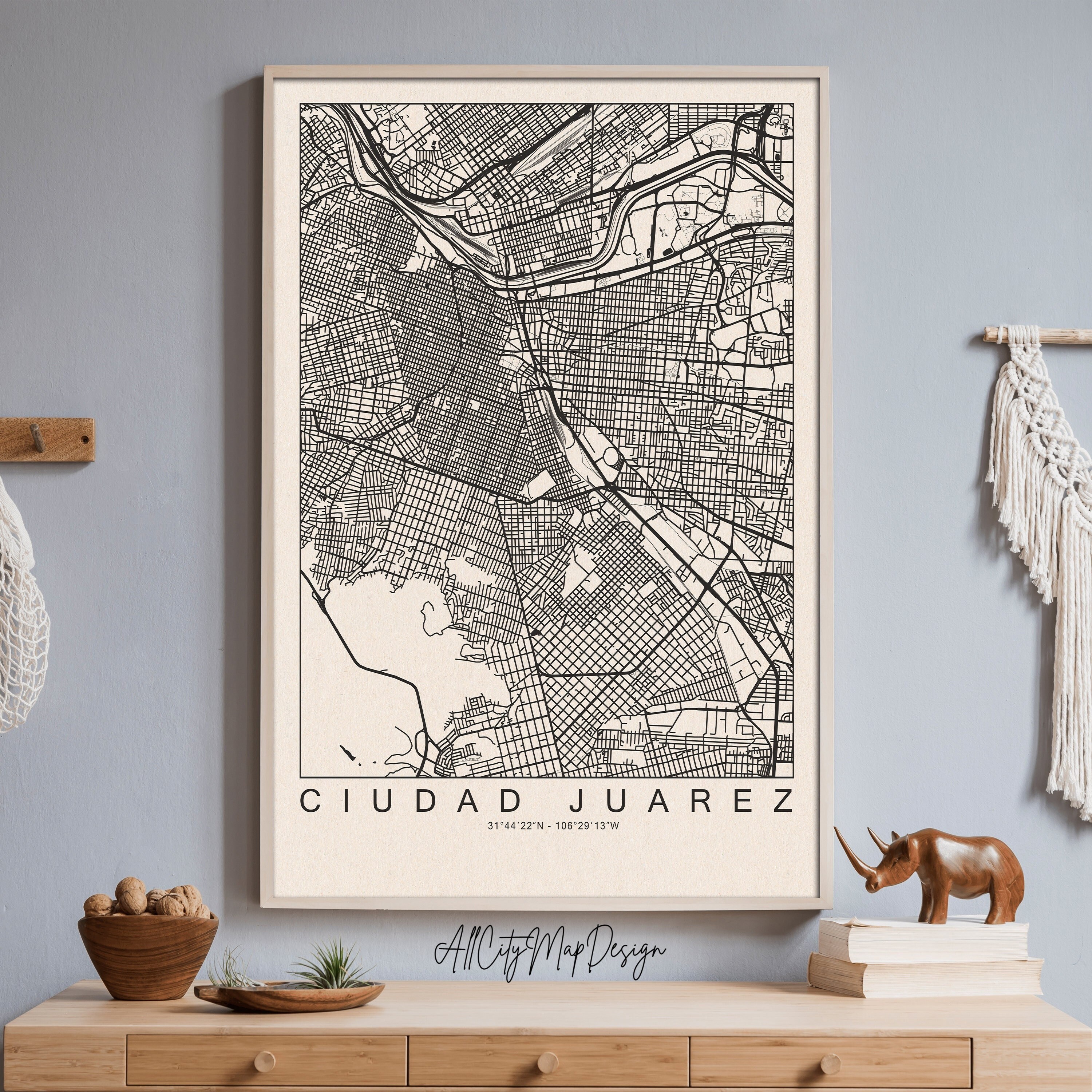 Ciudad Juarez Poster Map, City Travel Print, Poster Print, City Map ...