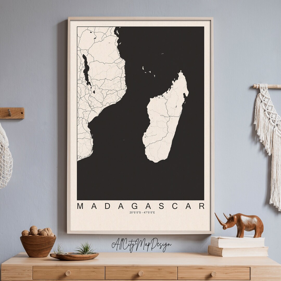 Madagascar Poster Map, City Travel Print, Poster Print, City Map Travel ...