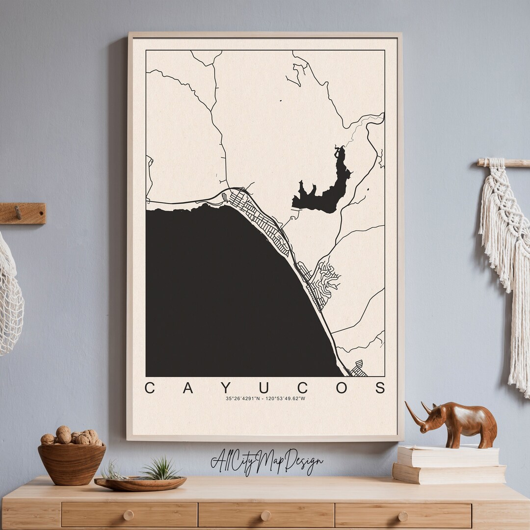Cayucos Poster Map, City Travel Print, Poster Print, City Map Travel ...