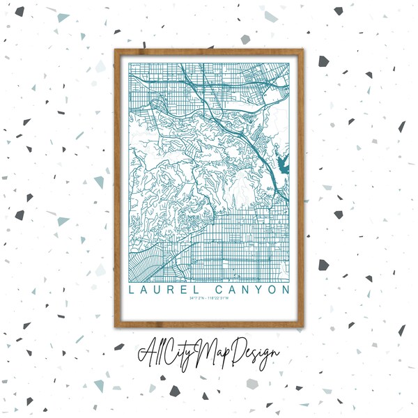Laurel Canyon Map - Etsy
