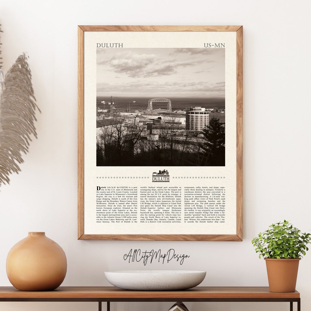 Duluth Poster Text, City Travel Print, Poster Print, City Map Travel ...