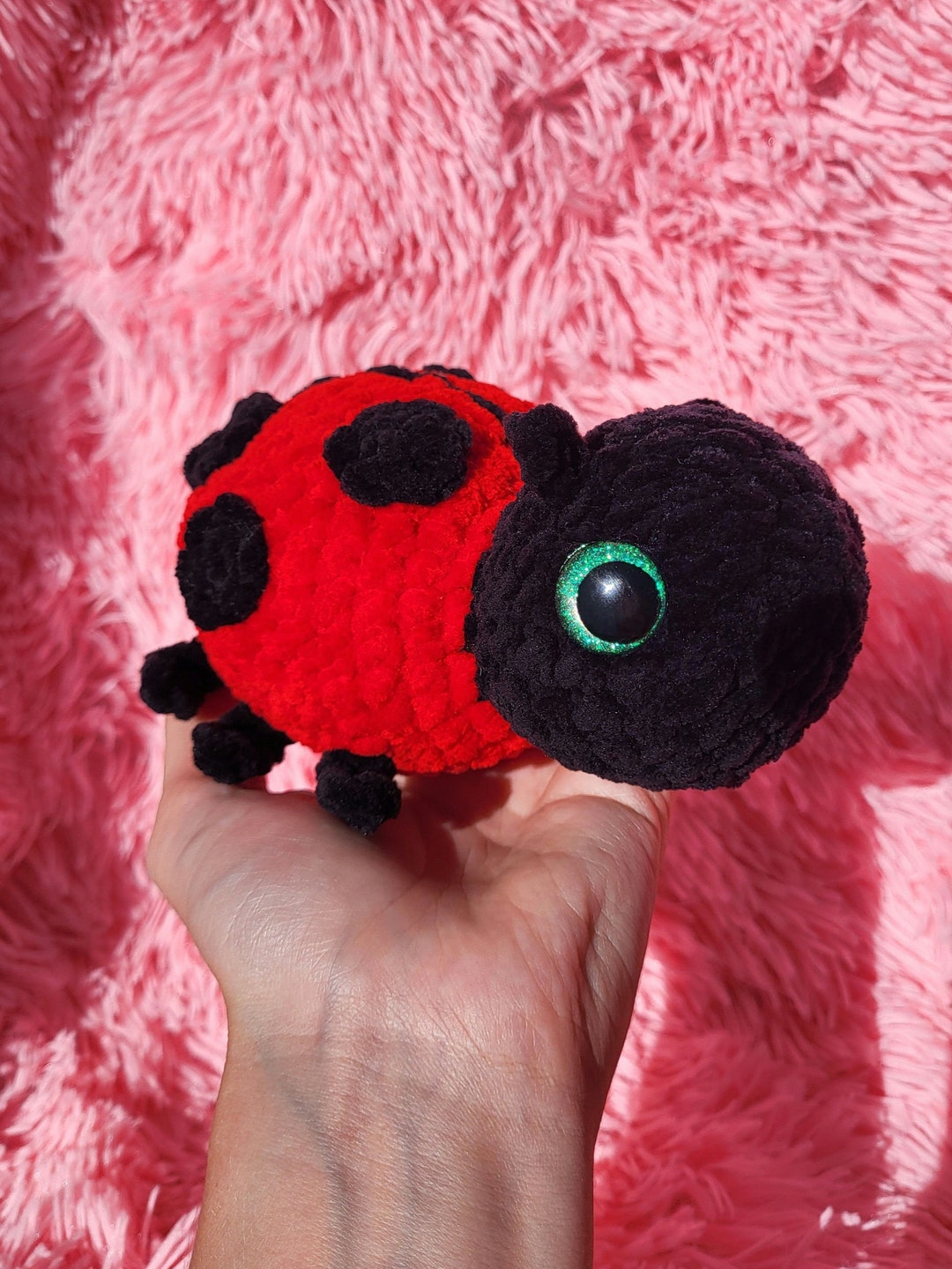 Crochet Ladybug Stuffy, Amigurumi Little Bug, Handmade Stuffie, Soft ...