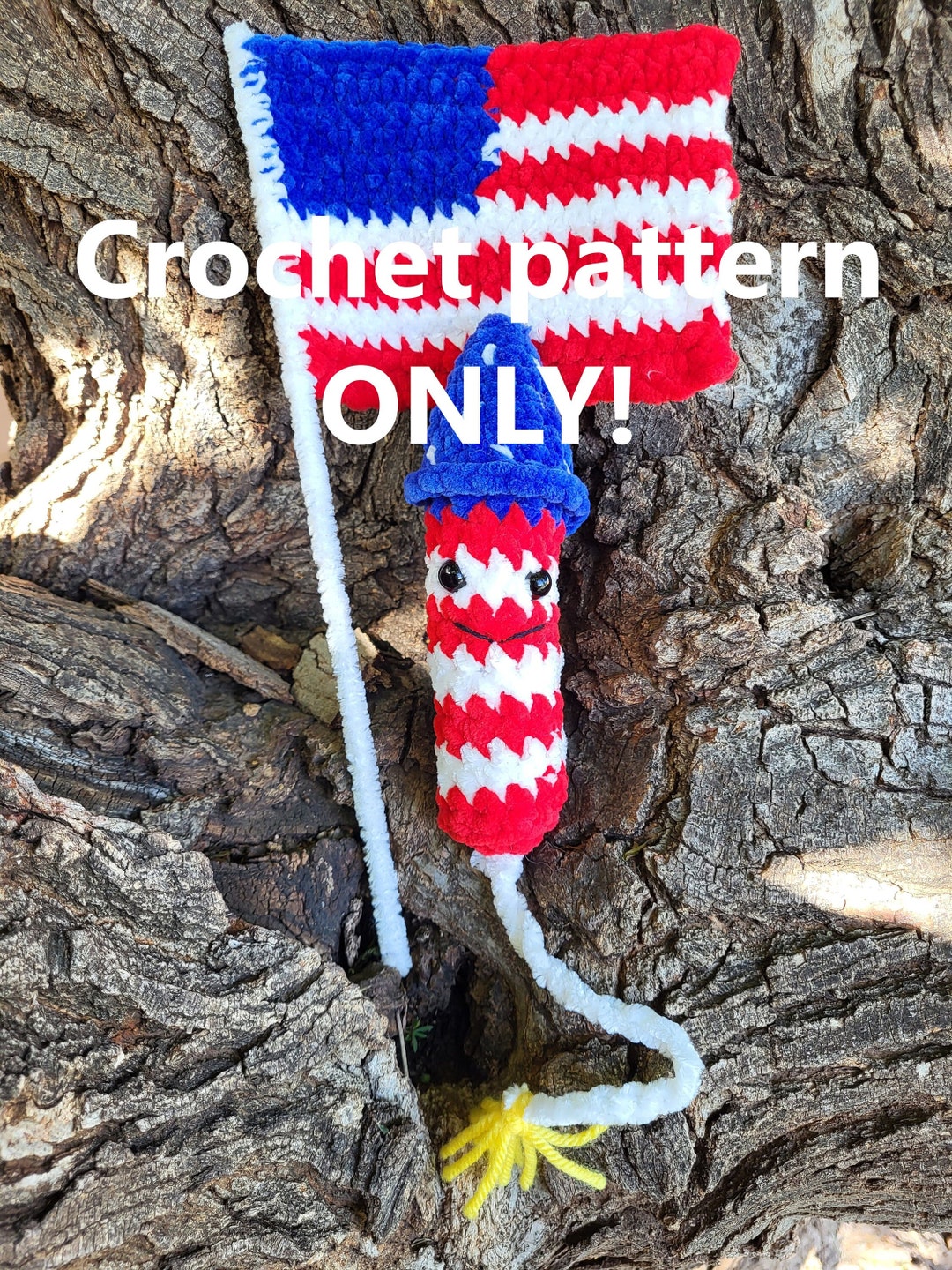 Crochet Pattern Flag and Firework, 4th of July, Independence Day ...