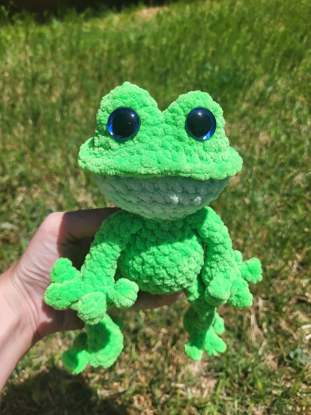 Crochet Green Frog Stuffy, Amigurumi Froggie, Handmade Stuffie, Soft ...