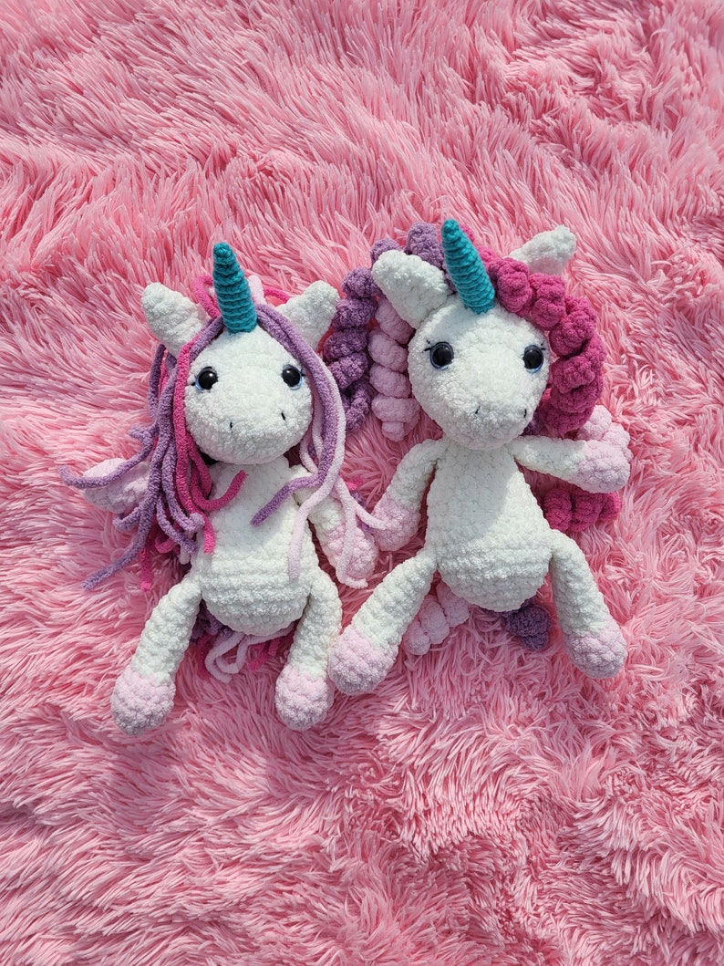 Crocheted Unicorn Stuffed Animal, Crochet Amigurumi, Handmade Stuffy ...