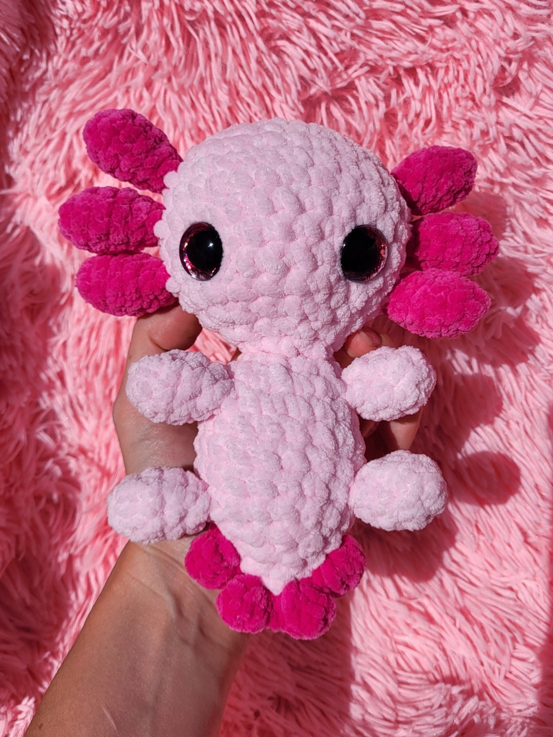 Crochet Axolotl Stuffy, Amigurumi, Handmade Stuffie, Soft Kids Toys ...