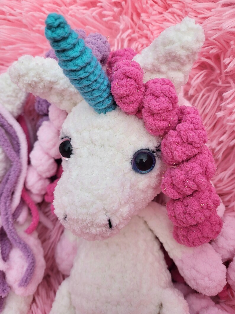 Crocheted Unicorn Stuffed Animal, Crochet Amigurumi, Handmade Stuffy ...