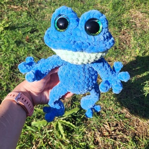Crochet Blue Frog Stuffy, Amigurumi Froggie, Handmade Stuffie, Soft ...