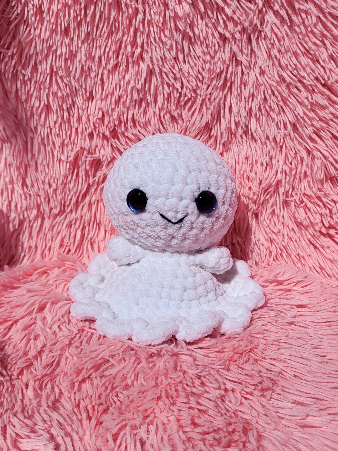 Crocheted Cute Ghost, Soft Stuffed Animal, Cuddly Amigurumi, Handmade ...