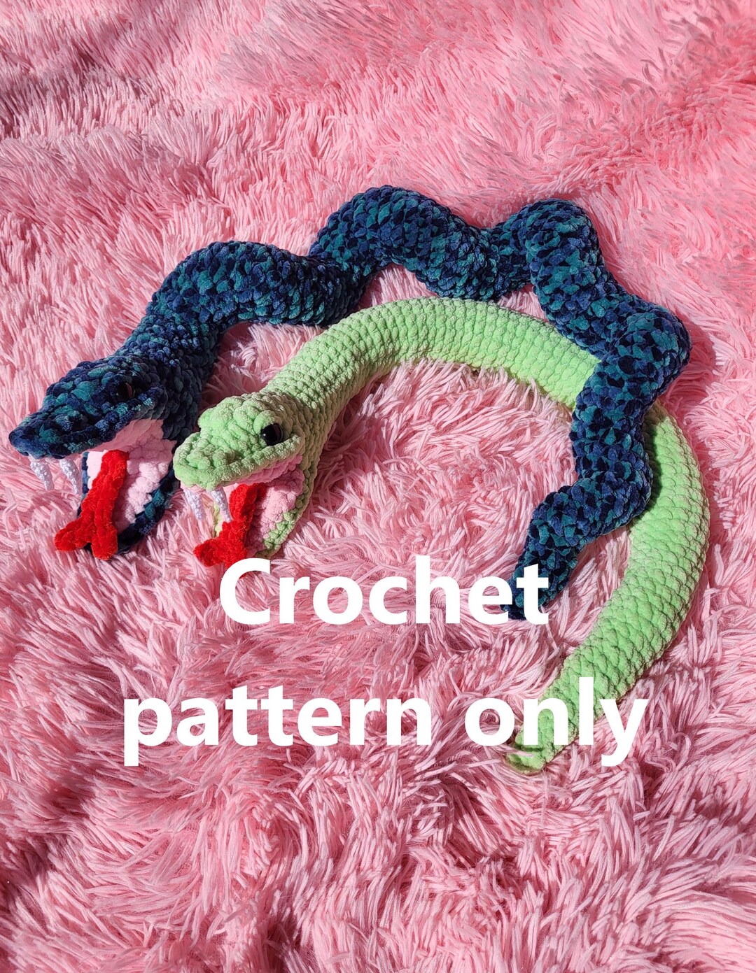 Fang the Snake Crochet Pattern, 2 in 1 Digital Download PDF File, DIY ...