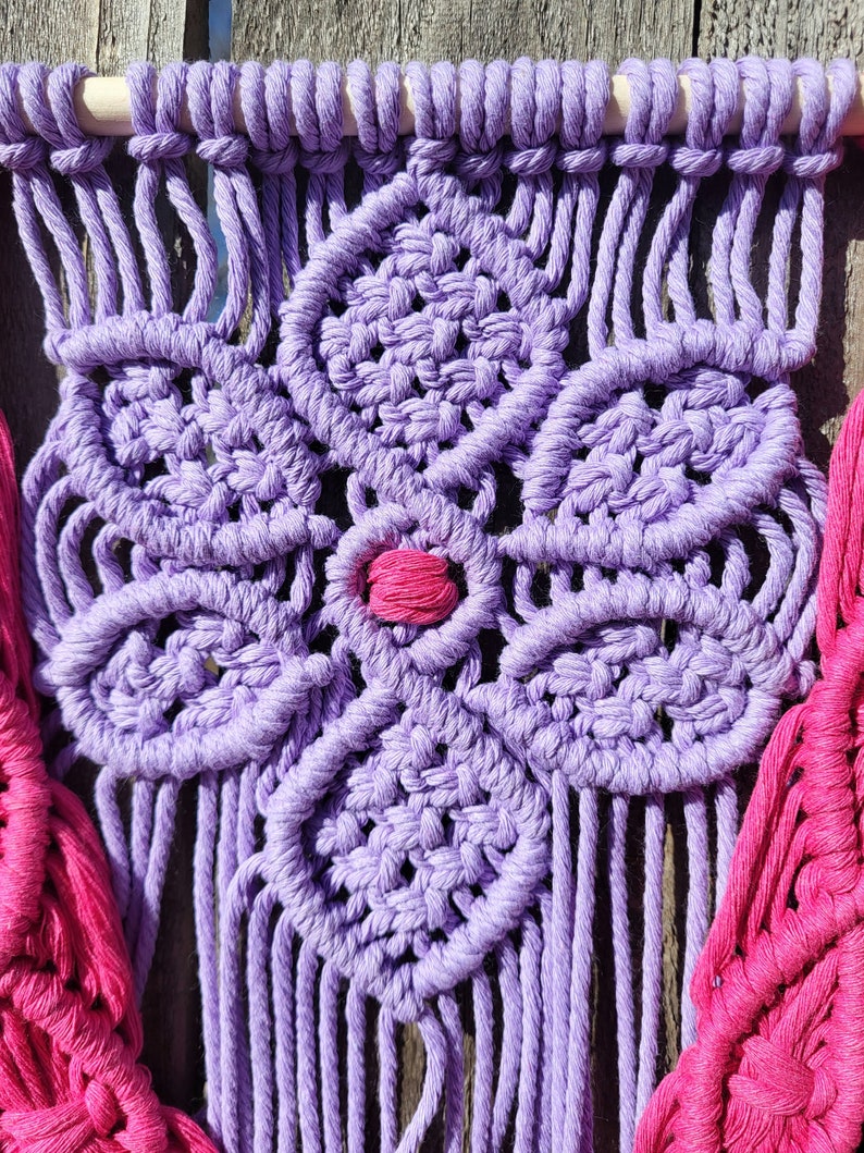 12 Inch Macrame Wall Hanging, Pink Nursery Decor, Girls Room, Bedroom ...