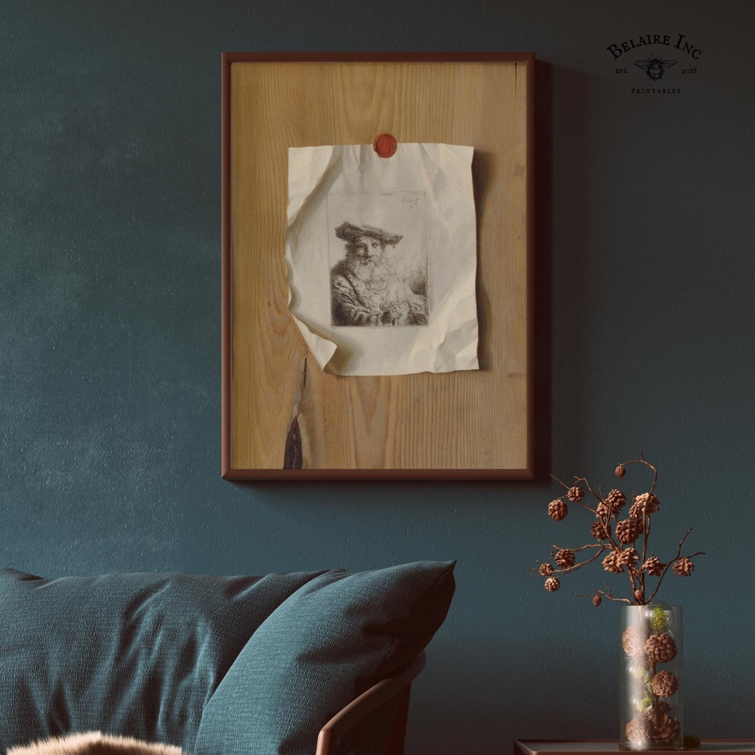 Moody Old Masters Still Life Trompe L'oeil Print | Vintage Trompe L ...