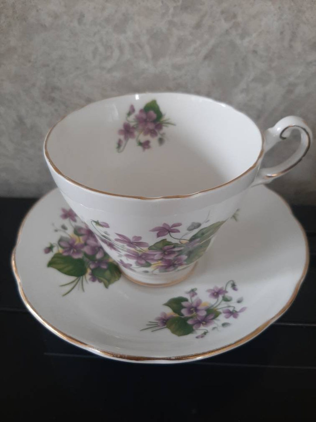 Regency Violets Cup and Saucer Vintage - Etsy