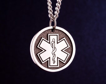 Sterling Silver EMT Necklace, Paramedic Necklace, First Responder Charm ...