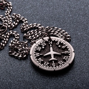 Aircraft Cabin Crew Necklace Flight Attendant Pendant Airplane Heading ...