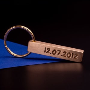 Custom Anniversary Gift Wedding Date Keychain With Date of Acquaintance ...
