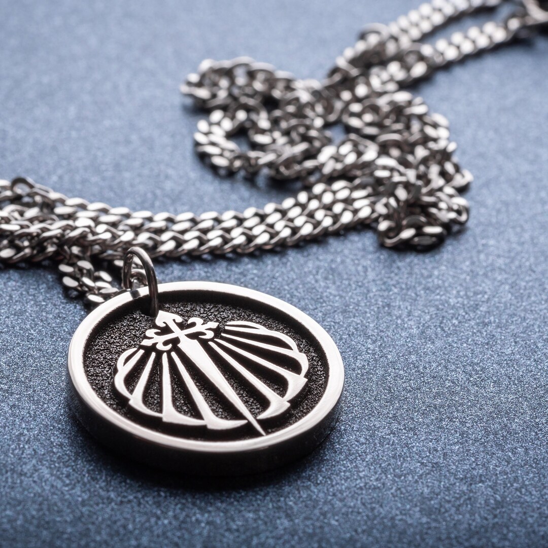 Camino De Santiago Scallop Shell Pendant St James Cross Necklace Jewelry for Pilgrims Way and ...
