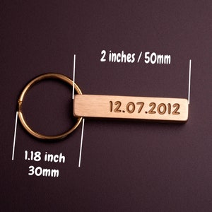 Custom Anniversary Gift Wedding Date Keychain With Date of Acquaintance ...