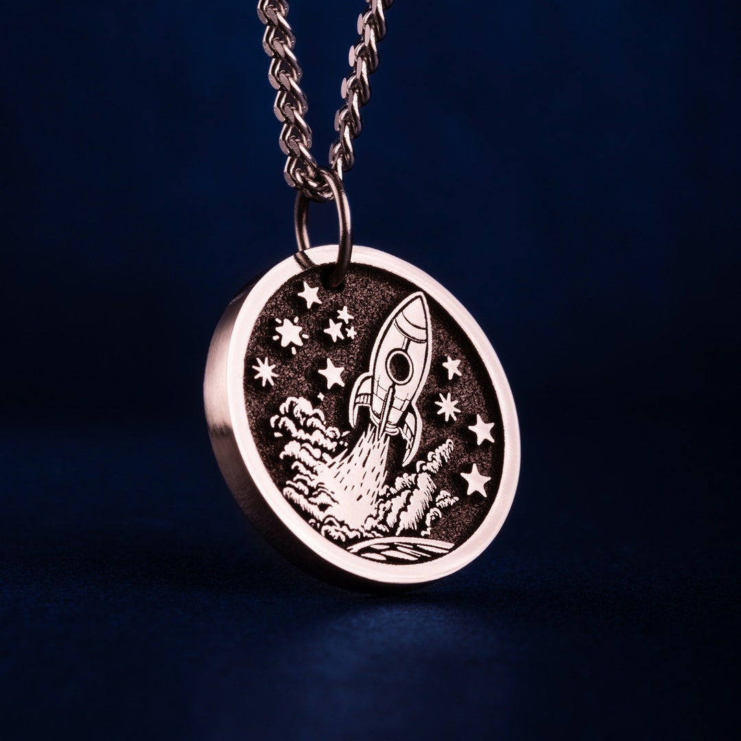 Rocket Necklace Space Pendant Alien Rocket Spaceship Necklace Space ...
