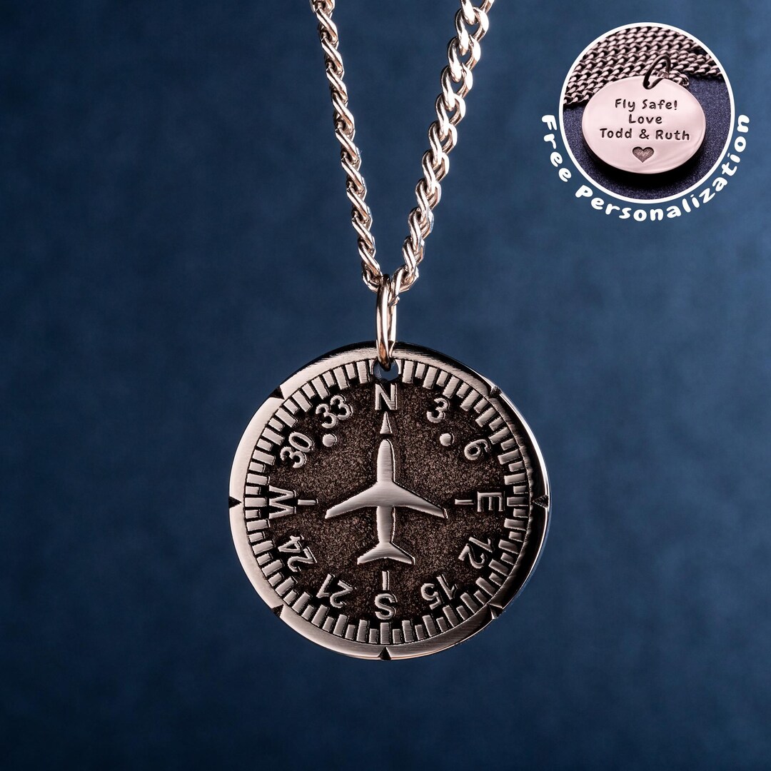 Aircraft Cabin Crew Necklace Flight Attendant Pendant Airplane Heading ...