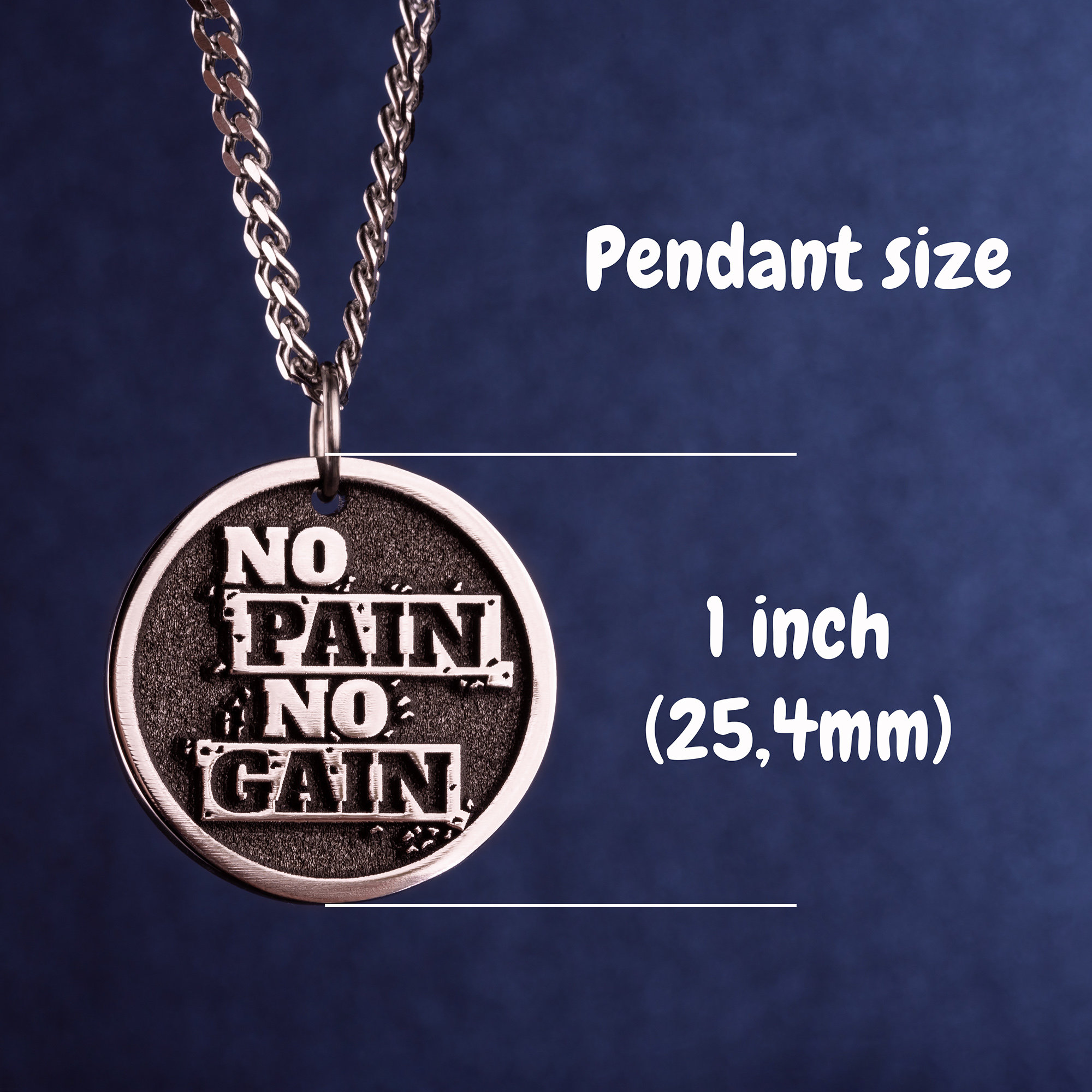 No Pain No Gain Necklace Athlete Pendant Bodybuilder Jewelry Fitness ...