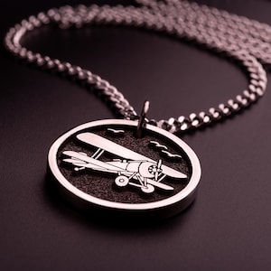 Aircraft Necklace Airplane Pendant Biplane Charm Aviation Gift Flight ...