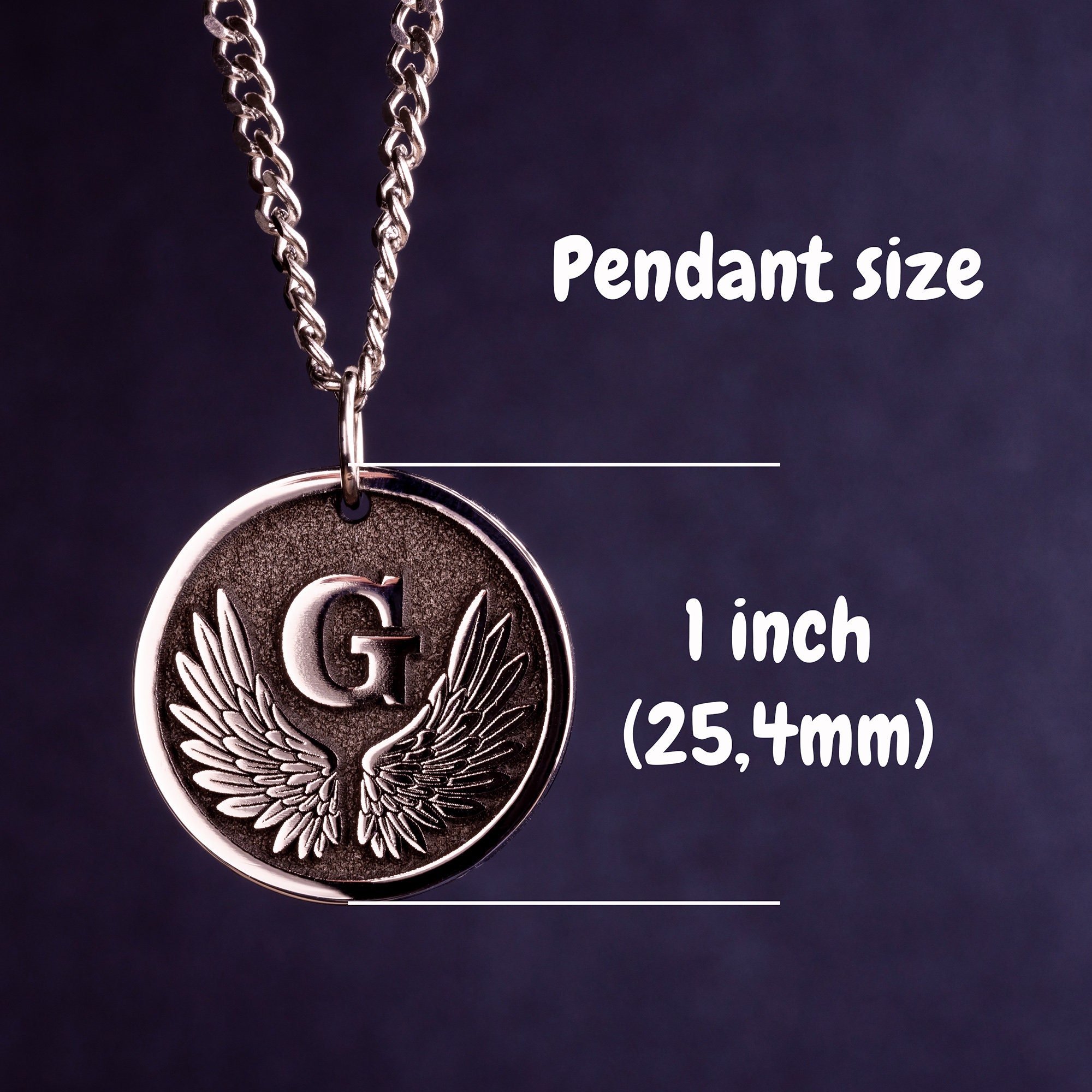 Memorial Necklace for Men Monogram Pendant Mothers Unique Memorial ...