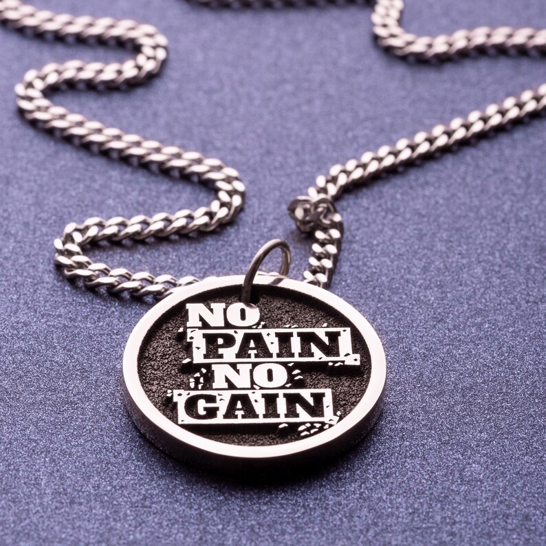 No Pain No Gain Necklace Athlete Pendant Bodybuilder Jewelry Fitness ...