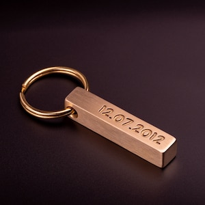 Custom Anniversary Gift Wedding Date Keychain With Date of Acquaintance ...
