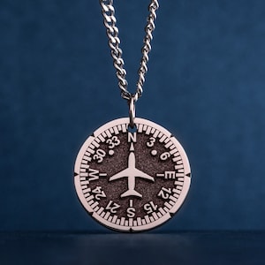 Aircraft Cabin Crew Necklace Flight Attendant Pendant Airplane Heading ...