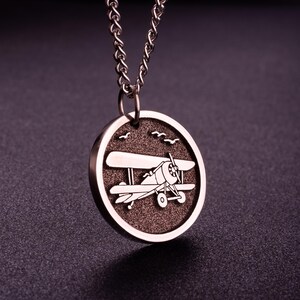 Aircraft Necklace Airplane Pendant Biplane Charm Aviation Gift Flight ...