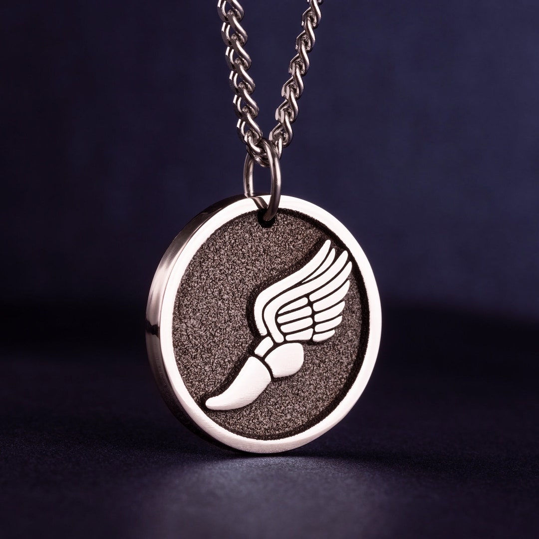 Track and Field Necklace Winged Running Shoe Run Pendant Running ...