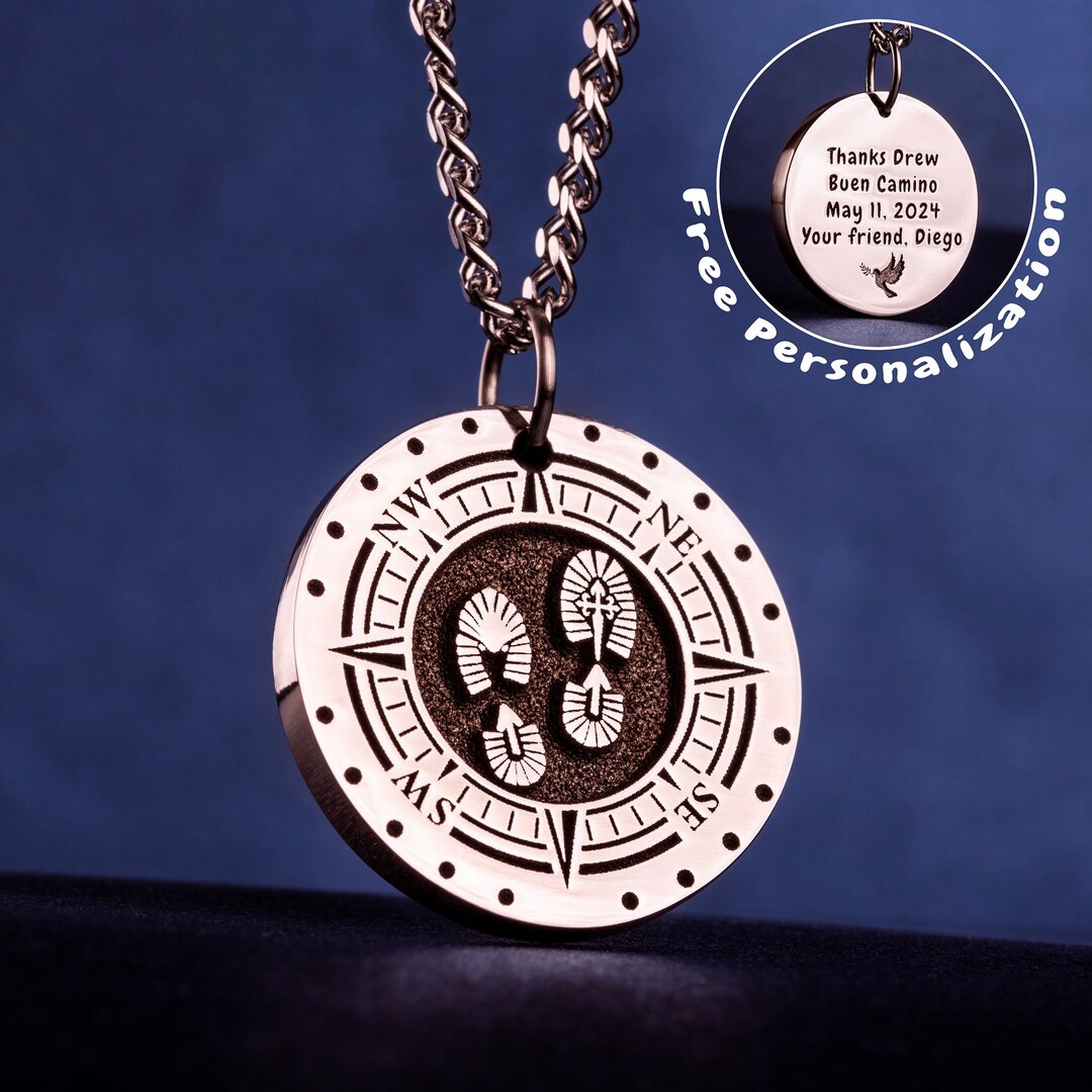 Camino De Santiago Necklace Camino Boots Print Pendant Pilgrim Jewelry ...