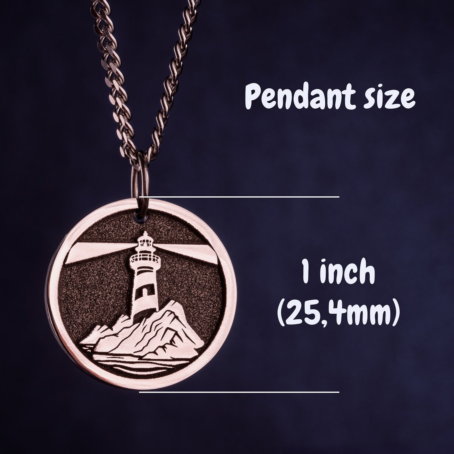 Lighthouse Pendant Nautical Beacon of Hope Necklace Guiding Star ...