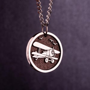 Aircraft Necklace Airplane Pendant Biplane Charm Aviation Gift Flight ...