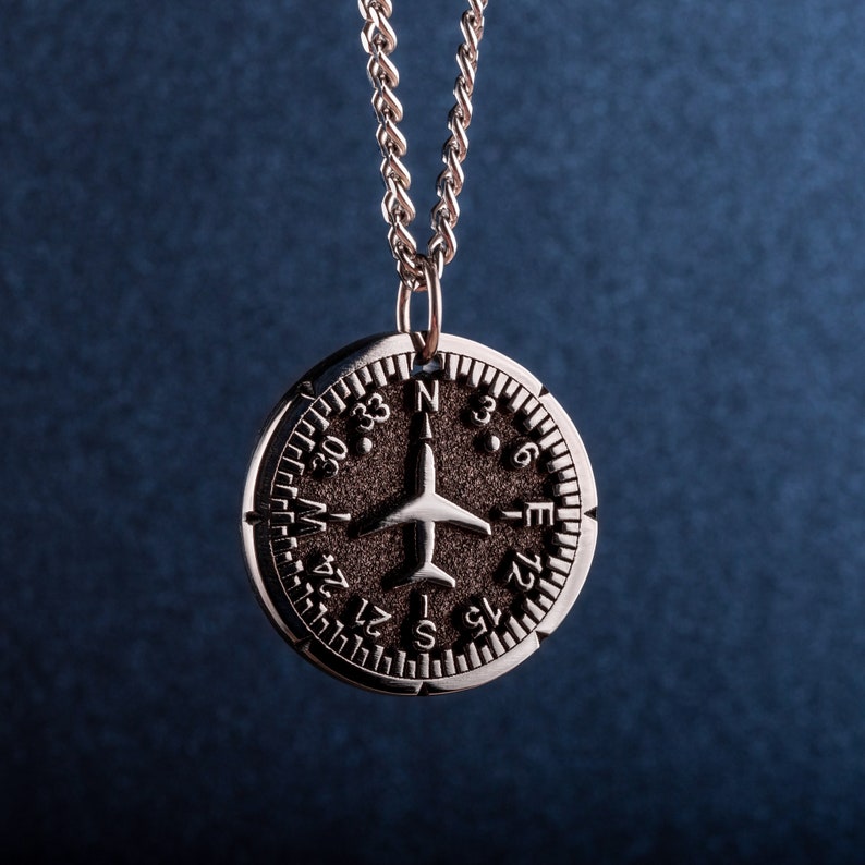 Aircraft Cabin Crew Necklace Flight Attendant Pendant Airplane Heading ...