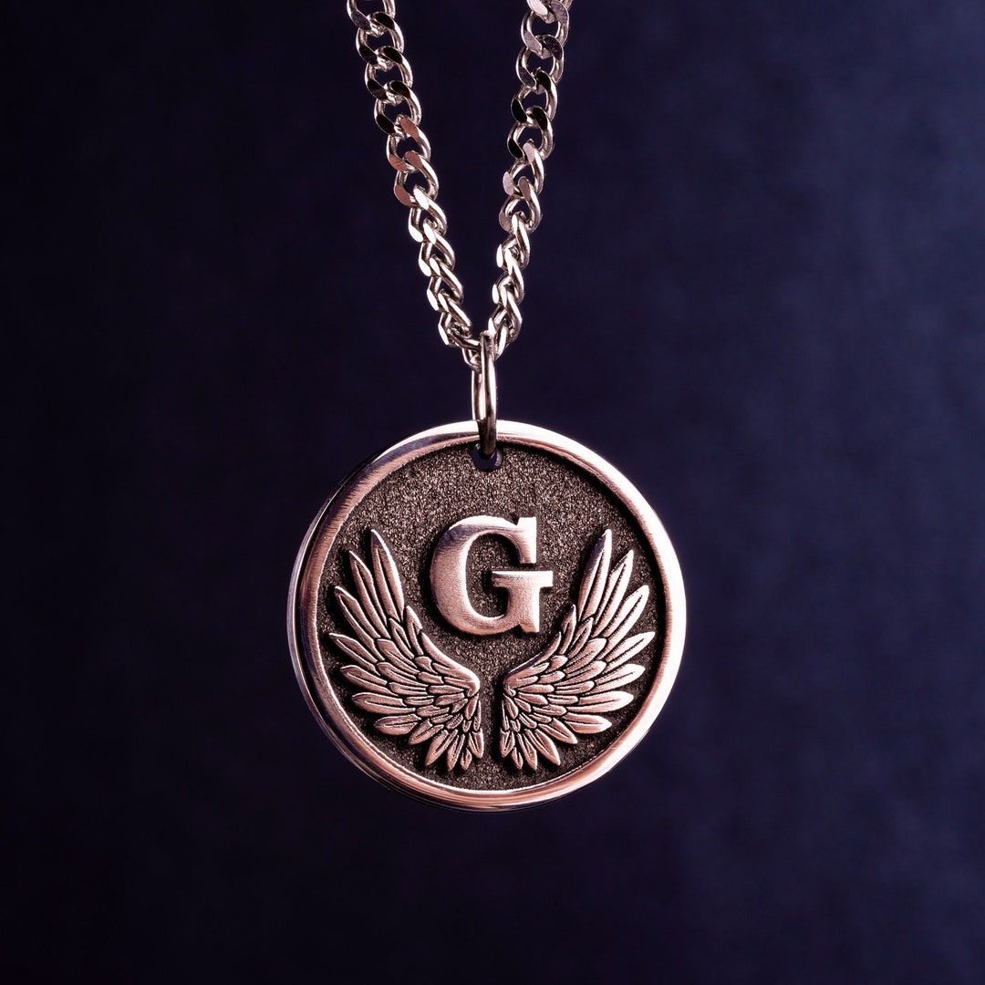 Memorial Necklace for Men Monogram Pendant Mothers Unique Memorial ...