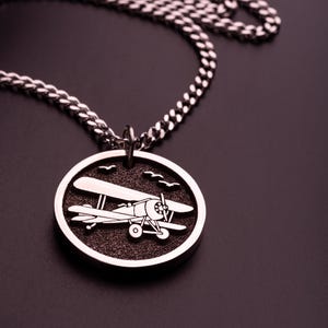 Aircraft Necklace Airplane Pendant Biplane Charm Aviation Gift Flight ...