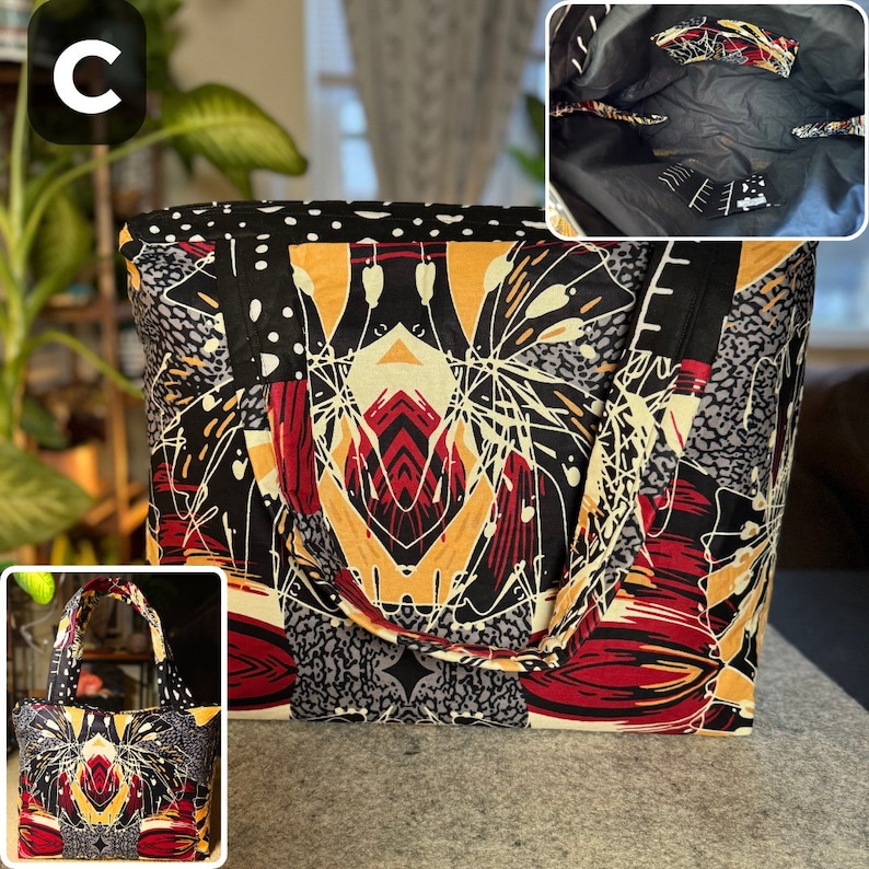 African Print Large Tote Bag Tote Bag With Pockets Tote Bag for Woman ...