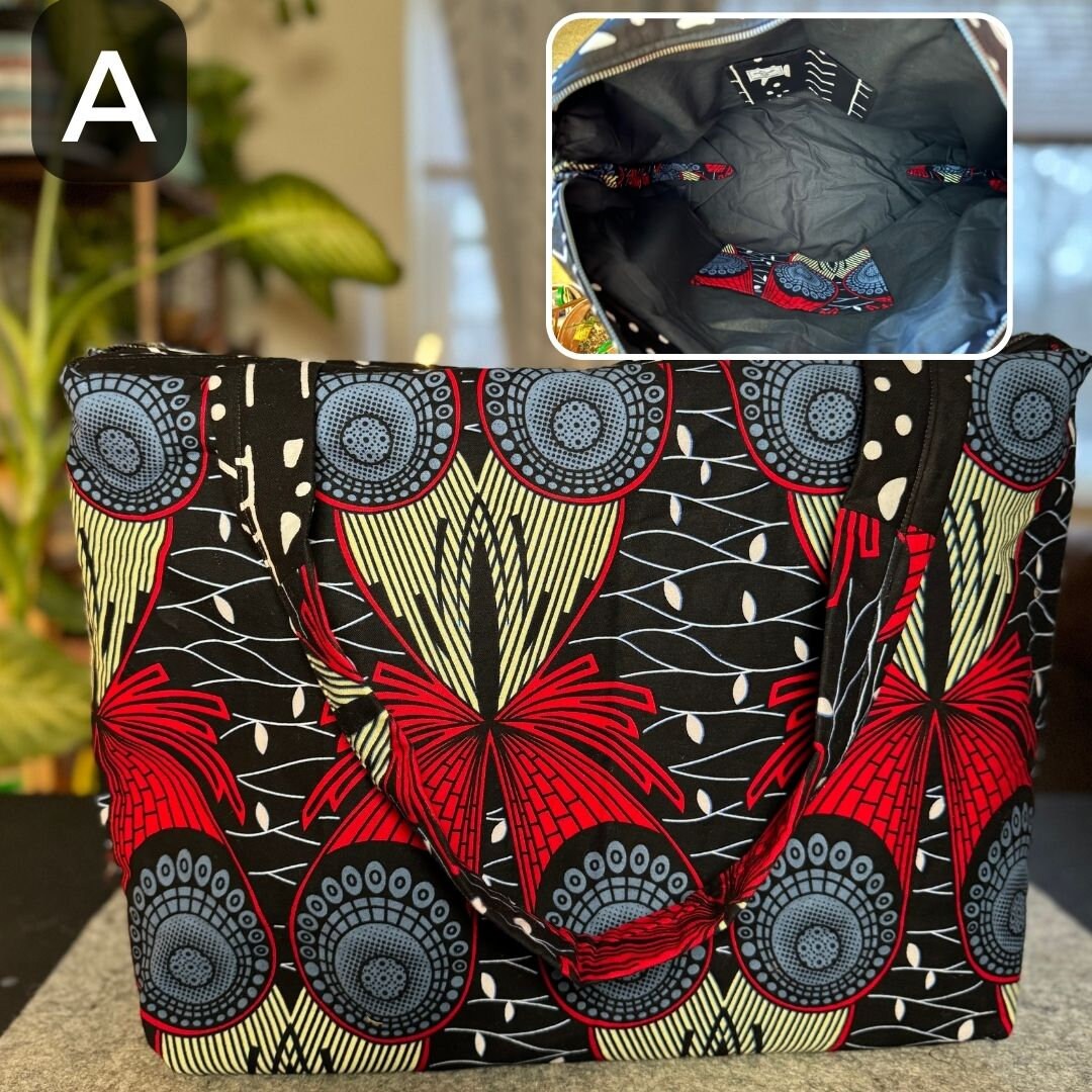 African Print Large Tote Bag Tote Bag With Pockets Tote Bag for Woman ...