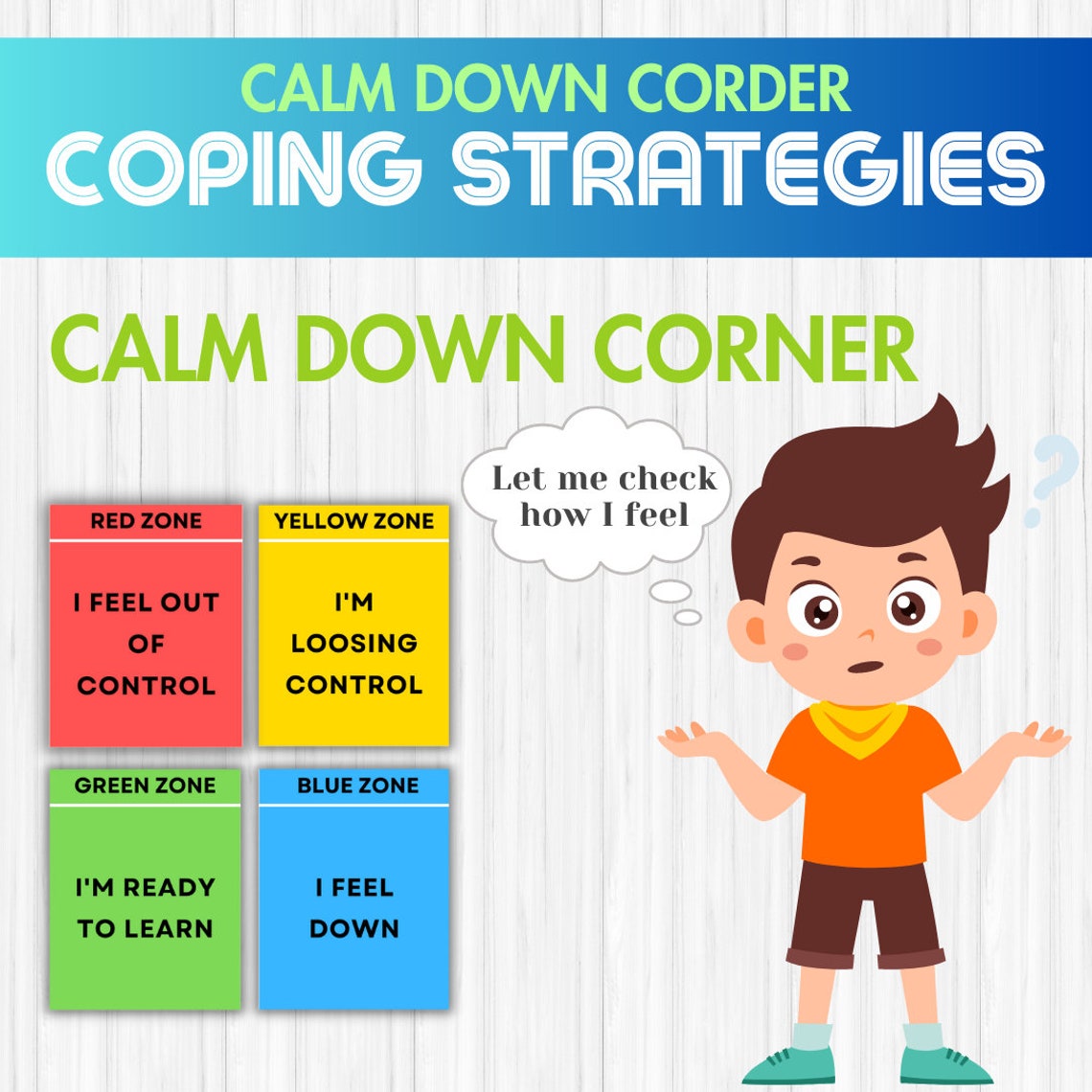 Emotional Regulation Visual Cards & Posters for Self Checkin - Etsy