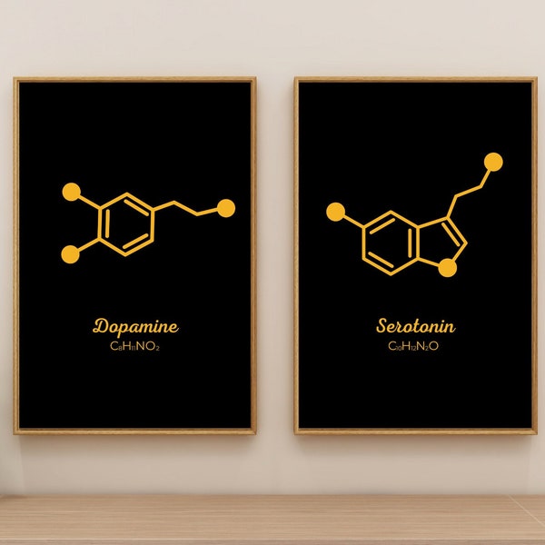 Dopamine and Serotonin Wall Art - Etsy