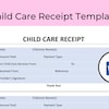 Childcare Receipt Form, Daycare Receipt Template. Printable/editable ...