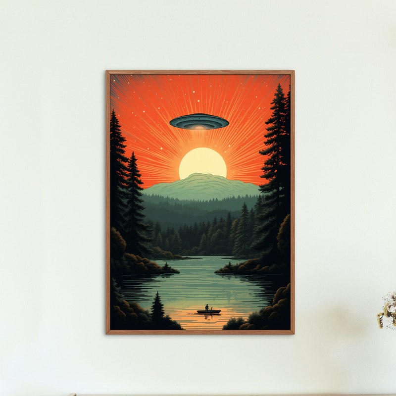 Sci Fi Sunset Poster - Etsy