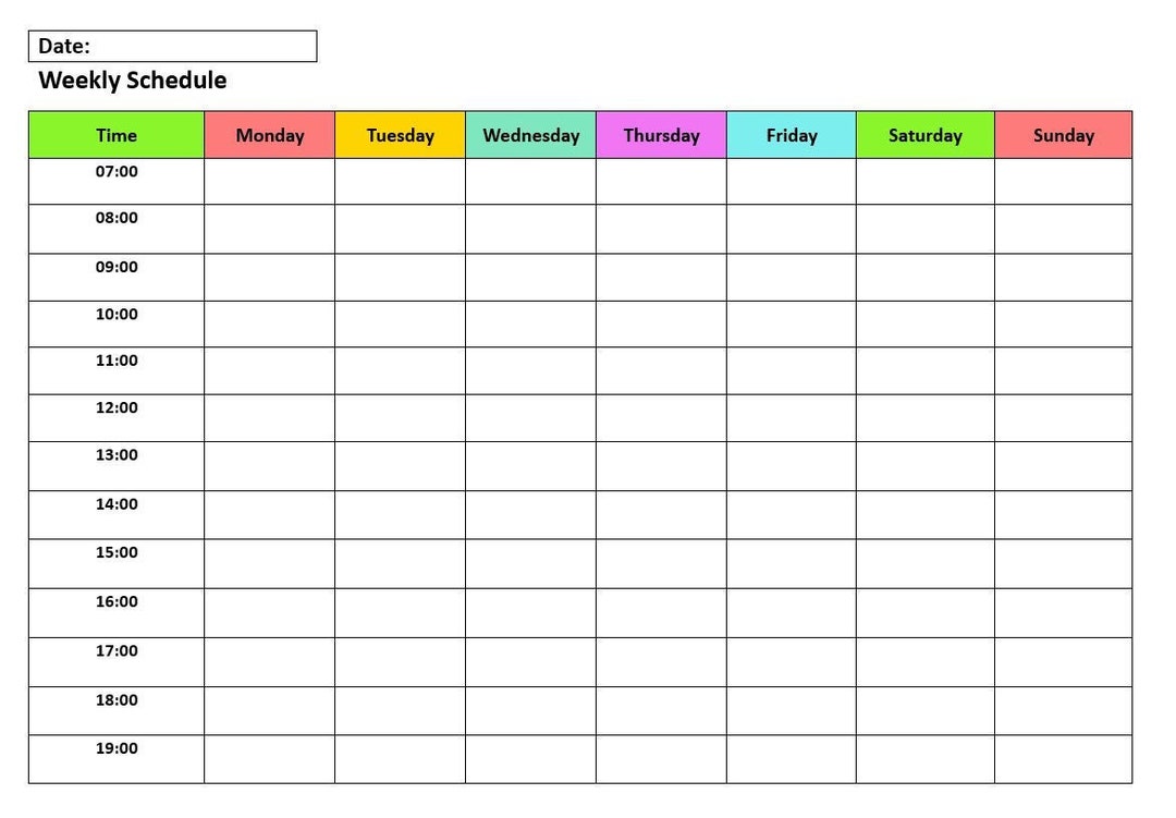 Editable Weekly Schedule, Printable Weekly Schedule - Etsy