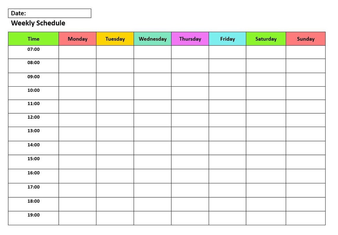 Editable Weekly Schedule, Printable Weekly Schedule - Etsy