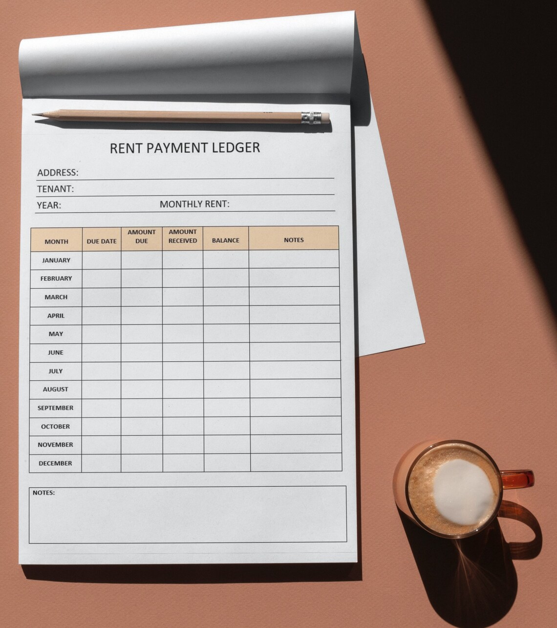 Rent Payment Ledger Printable, Rent Payment Ledger Editable - Etsy