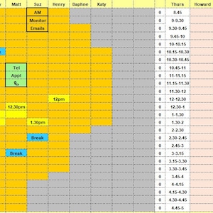 Staff Rota, Staff Roster, Schedule for Work, Shift Manager - Excel - Etsy