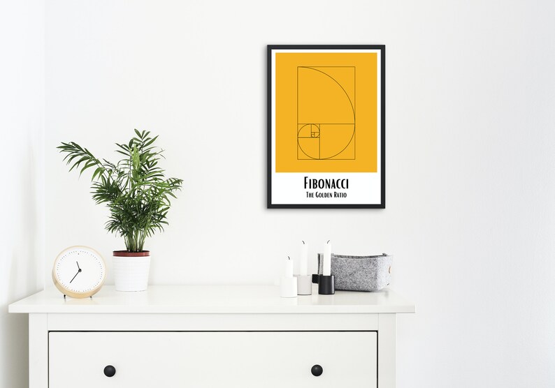 Mathematical Golden Ratio Poster Fibonacci Spiral Wall Art - Etsy